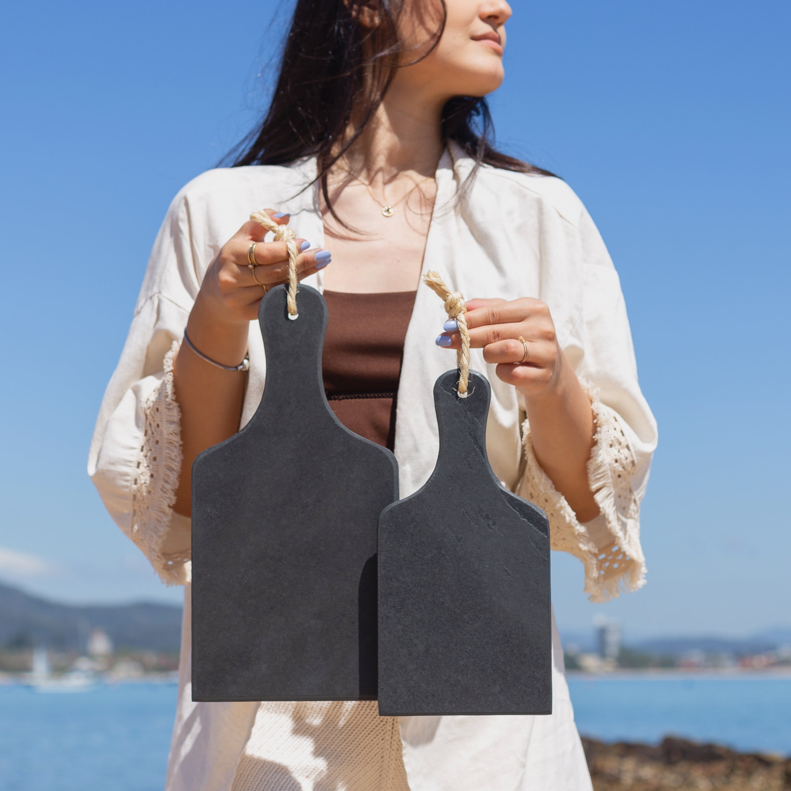 STUDIO BOARD WITH HANDLE - SLATE - GRAPHITE COLOR – Slate Dish